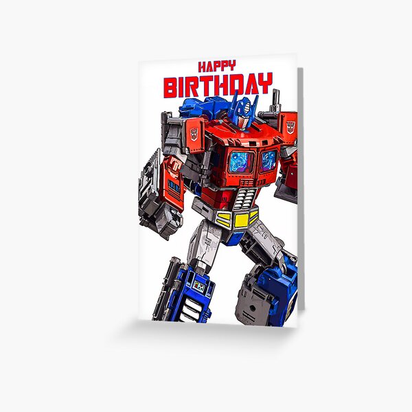 "Optimus Prime Transformers Birthday Card" Greeting Card for Sale by ...