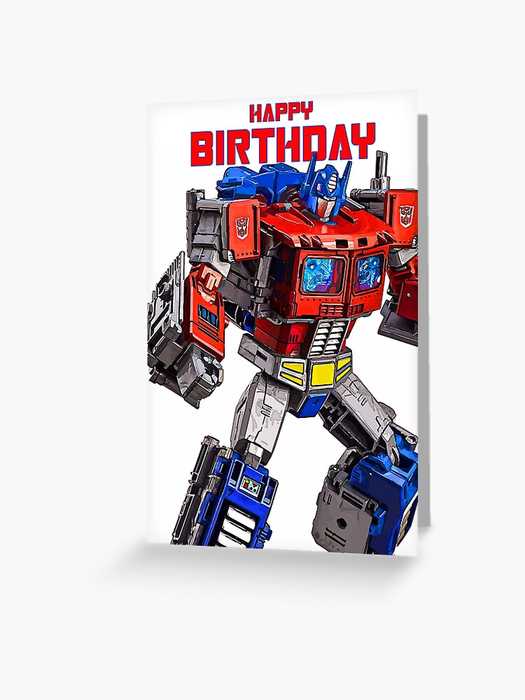 "Optimus Prime Transformers Birthday Card" Greeting Card for Sale by ...