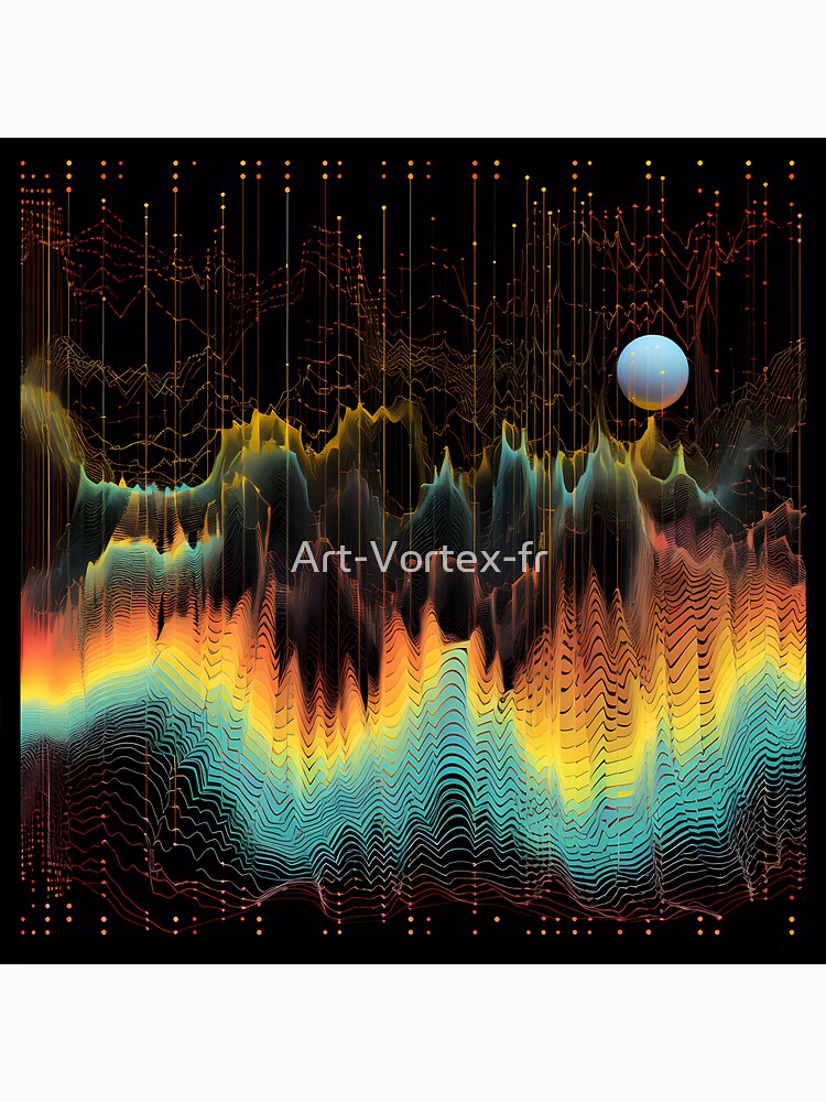 ""Oscilloscope Analog Pattern in the 70s"" Sticker by Art-Vortex-fr | Redbubble