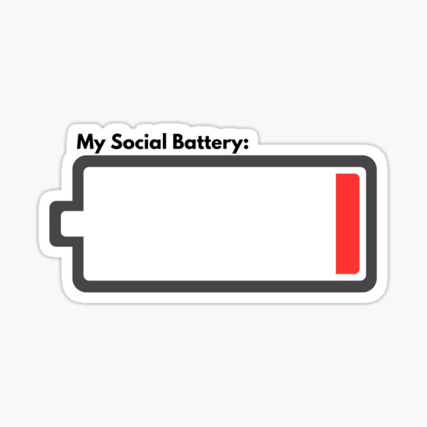"Introvert Battery T-shirt" Sticker for Sale by weekendcanvas | Redbubble