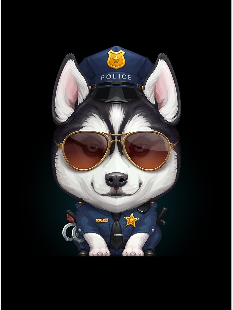 "Siberian Husky Police Officer" Photographic Print by anmlz | Redbubble