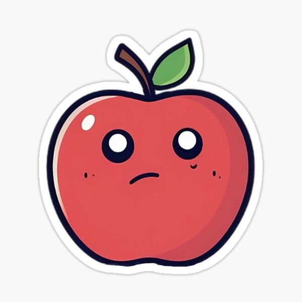 "Confused Apple" Sticker for Sale by HouseOfMaple | Redbubble