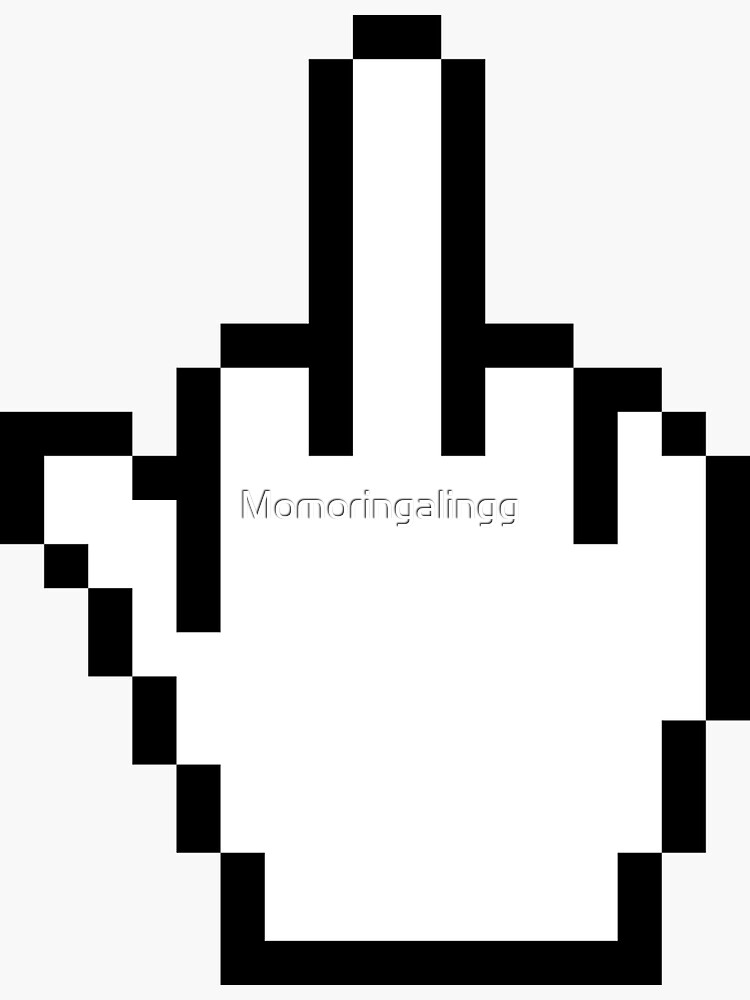 "Middle finger pixel art " Sticker for Sale by Momoringalingg | Redbubble