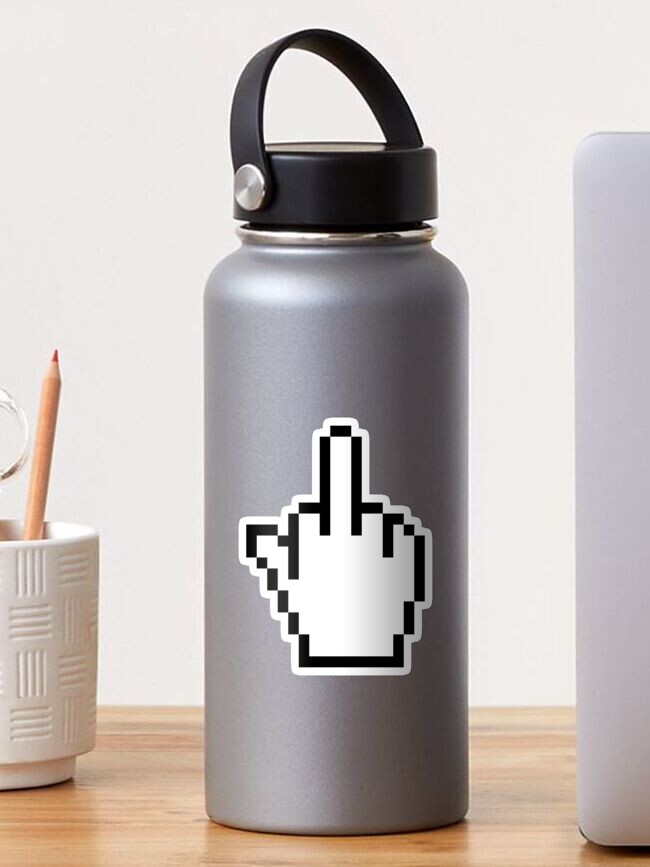 "Middle finger pixel art " Sticker for Sale by Momoringalingg | Redbubble