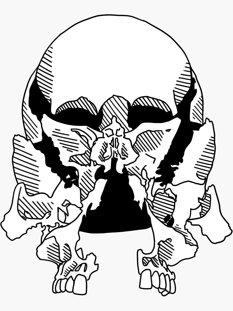 "Exploded Skull- 1" Sticker for Sale by liminal-crypted | Redbubble