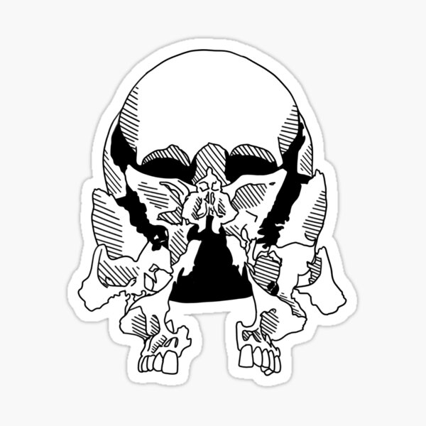 "Exploded Skull- 1" Sticker for Sale by liminal-crypted | Redbubble