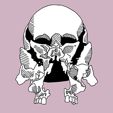 "Exploded Skull- 1" Sticker for Sale by liminal-crypted | Redbubble