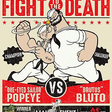 "Popeye vs. Bluto Fight Poster" Sticker for Sale by alhern67 | Redbubble