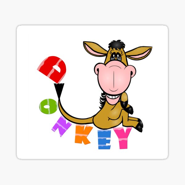 "Happy donkey with smile " Sticker for Sale by shirleycutecard | Redbubble