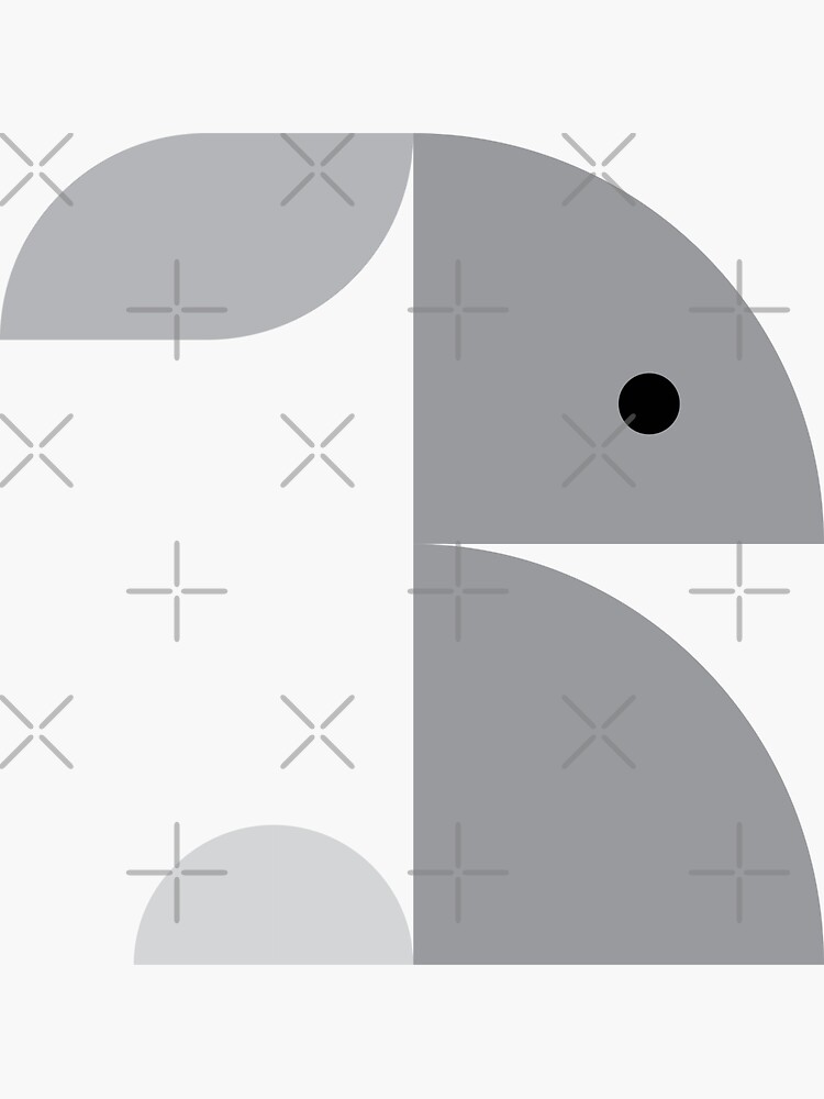 "The Rabbit, Minimal Bauhaus Shapes Animal " Sticker for Sale by sub88 ...