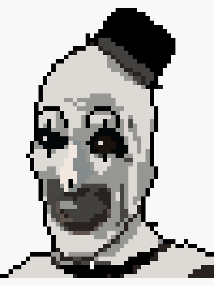 "Art the clown pixel art sticker" Sticker for Sale by olivedragon ...