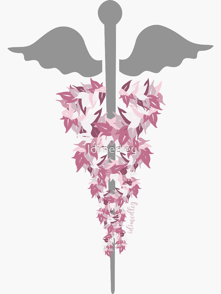 "Medical Caduceus with Pink Maile Lei" Sticker for Sale by Idimedley ...