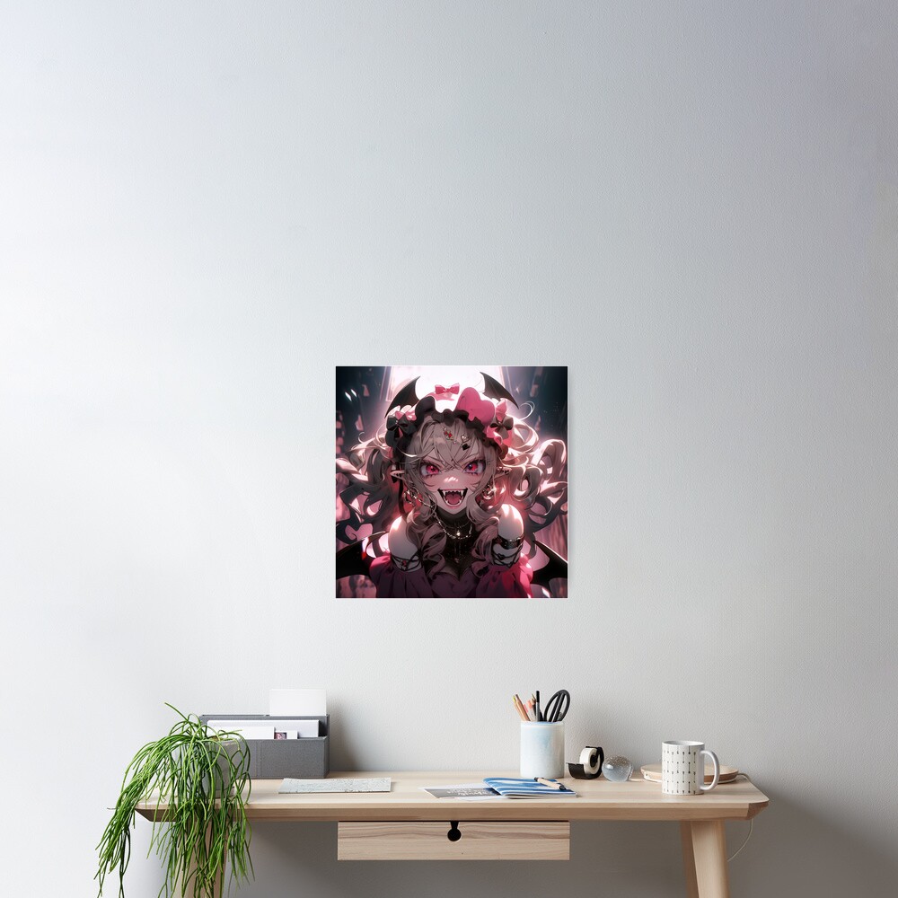 "Cute Wicked Hissing Vampire Anime Girl" Art Print for Sale by ...
