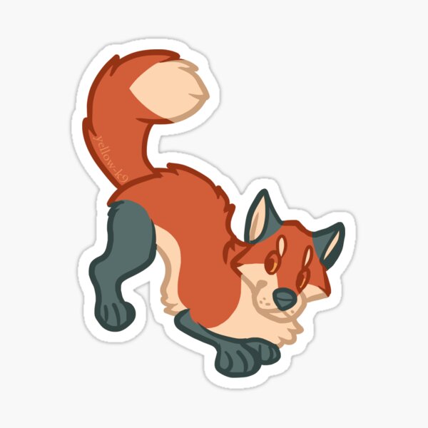 "Red Fox Sticker" Sticker by Yellow-K9 | Redbubble