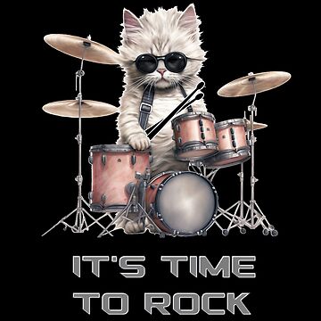 "rock drummer cat" Poster by Artbellachi | Redbubble