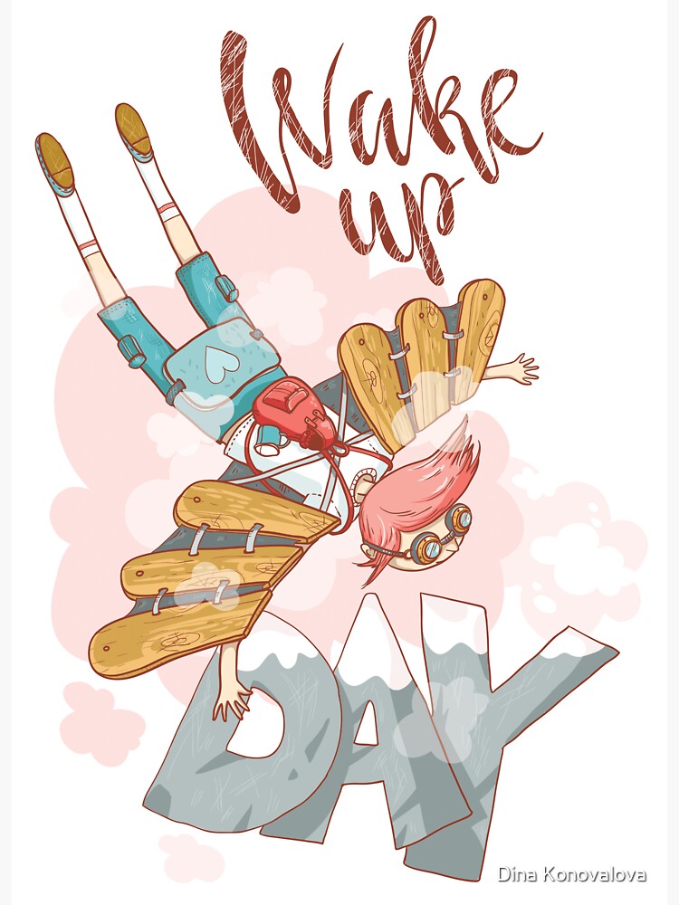 "Wake up day" Sticker for Sale by Dinkoobraz | Redbubble