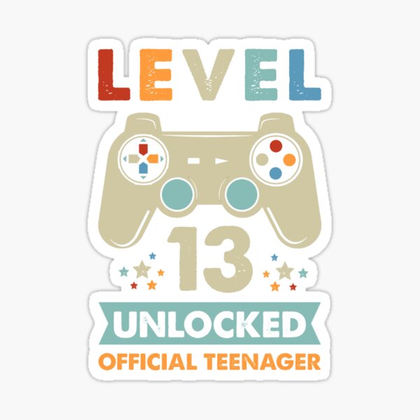 "Level 13 Unlocked" Sticker by JayLacombe | Redbubble