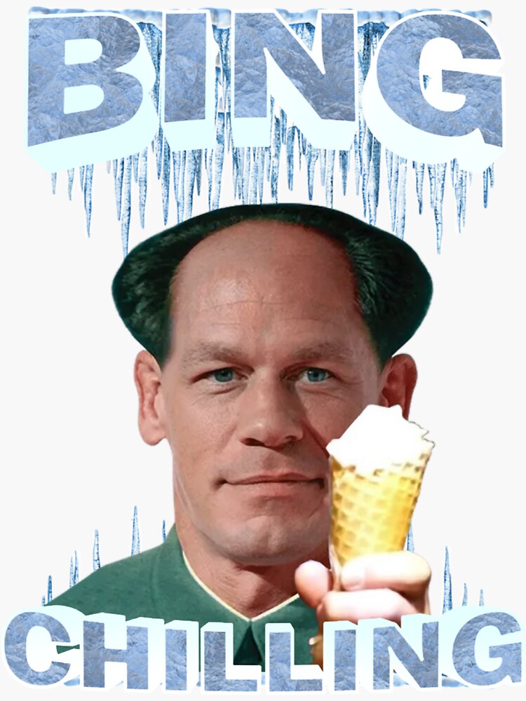 "John Cena Bing chilling" Sticker for Sale by KelsiSkiles | Redbubble