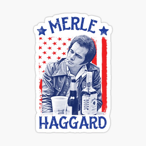 "Merle Haggard US" Sticker for Sale by whiteakerma | Redbubble