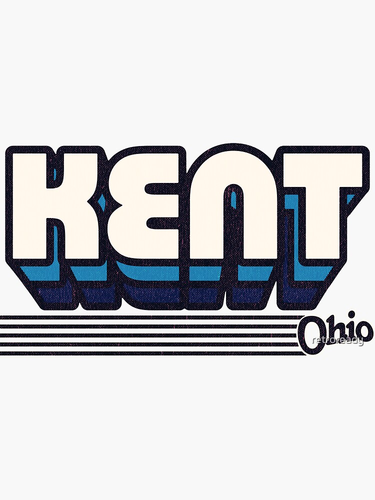 "Kent, Ohio | Retro Stripes" Sticker by retroready | Redbubble