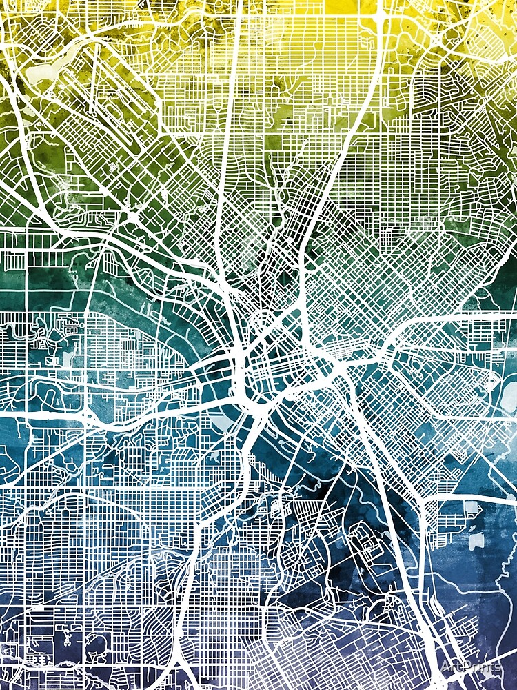 Dallas Texas City Map Premium Matte Vertical Poster sold by Catarina ...