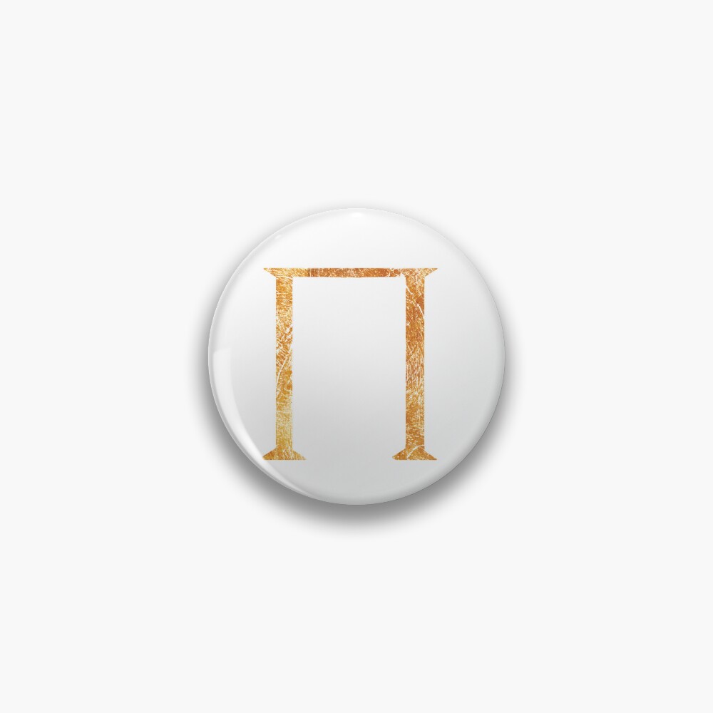"Dark academia aesthetic worn gold Greek letter Pi monogram" Sticker ...
