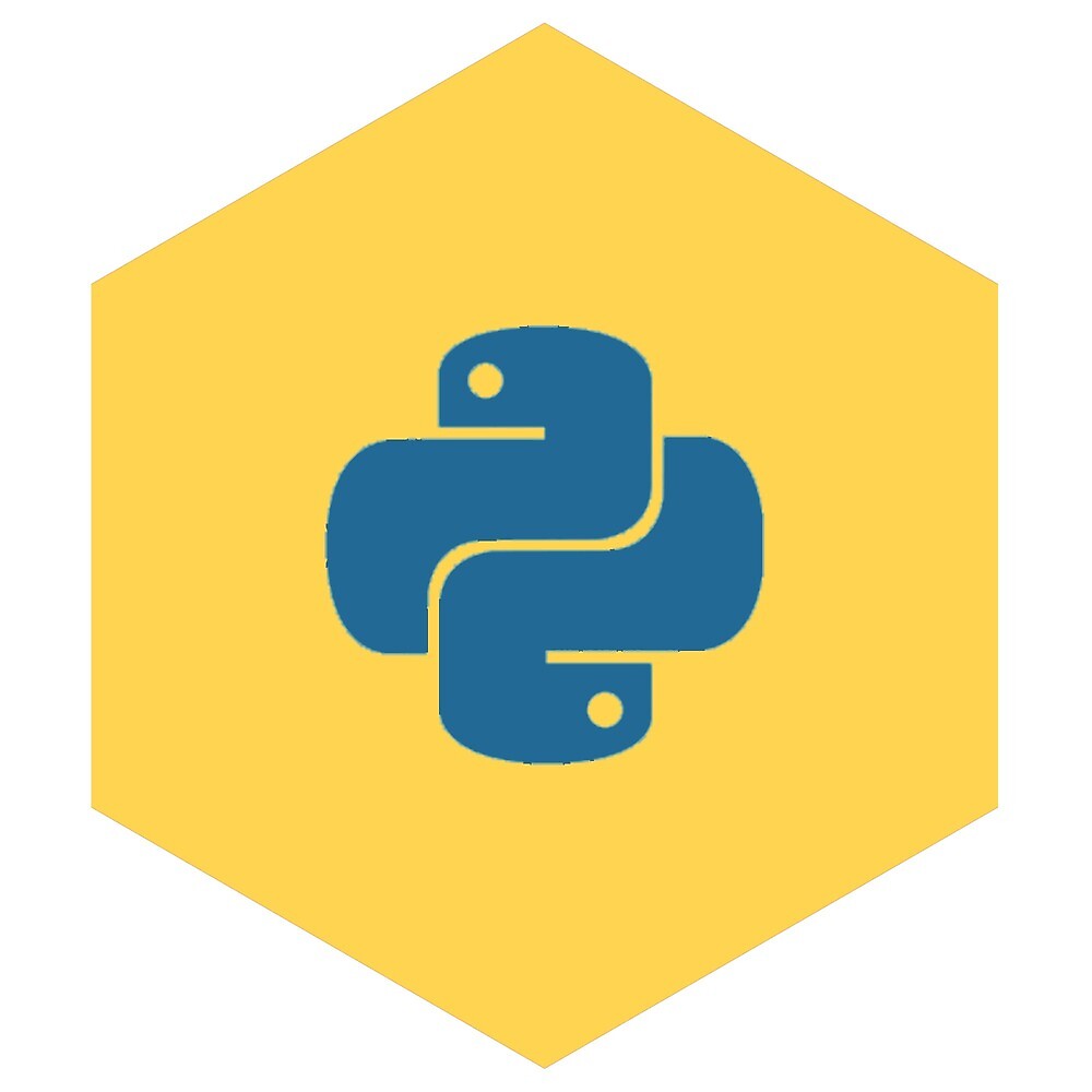 "Python Yellow Hexagon" by BeardWizard | Redbubble