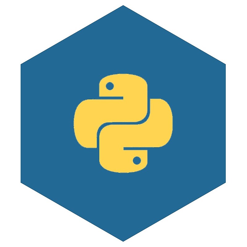 "Python Blue Hexagon" by BeardWizard | Redbubble