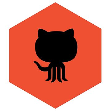 "Git Black Hexagon" Sticker for Sale by BeardWizard | Redbubble