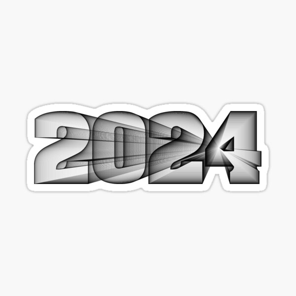 "The year 2024" Sticker for Sale by fredgarden8 | Redbubble