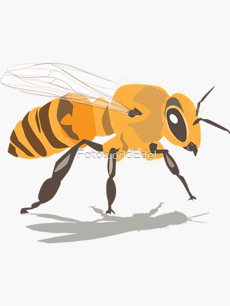 "Bella the Bee flies 1000 kilometers away from home and lands in Spain" Sticker by FotoworldEdel ...