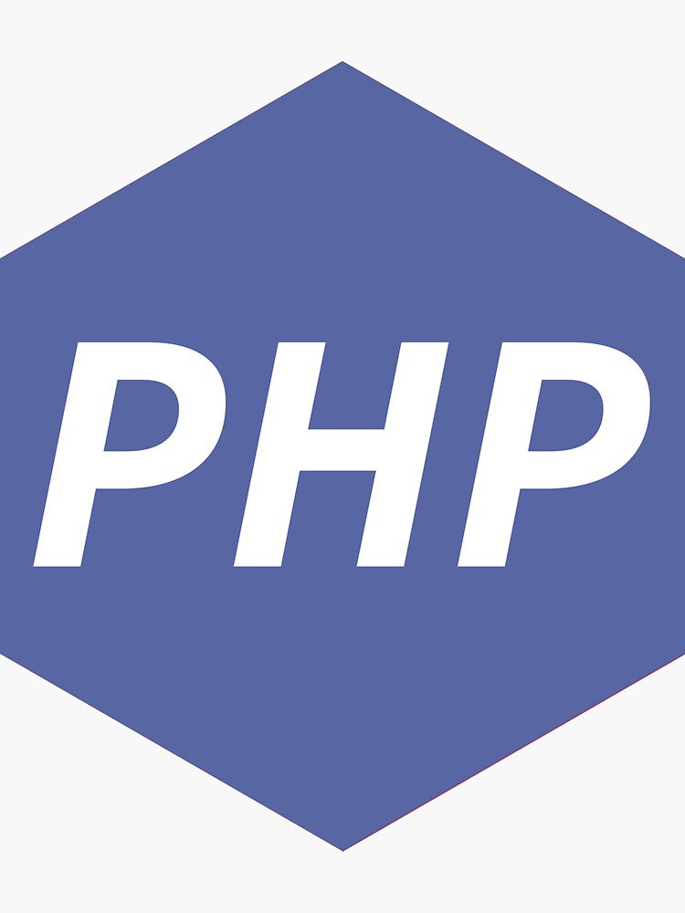 "PHP White Hexagon" Sticker by BeardWizard | Redbubble