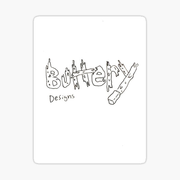 "Buttery designs logo " Sticker for Sale by GEORGELDROYD | Redbubble