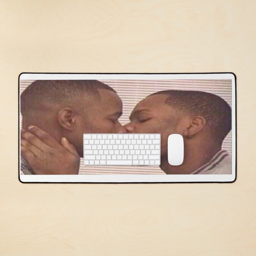 "2 black guys kissing" Poster for Sale by Cool blue guy With sunglasses | Redbubble