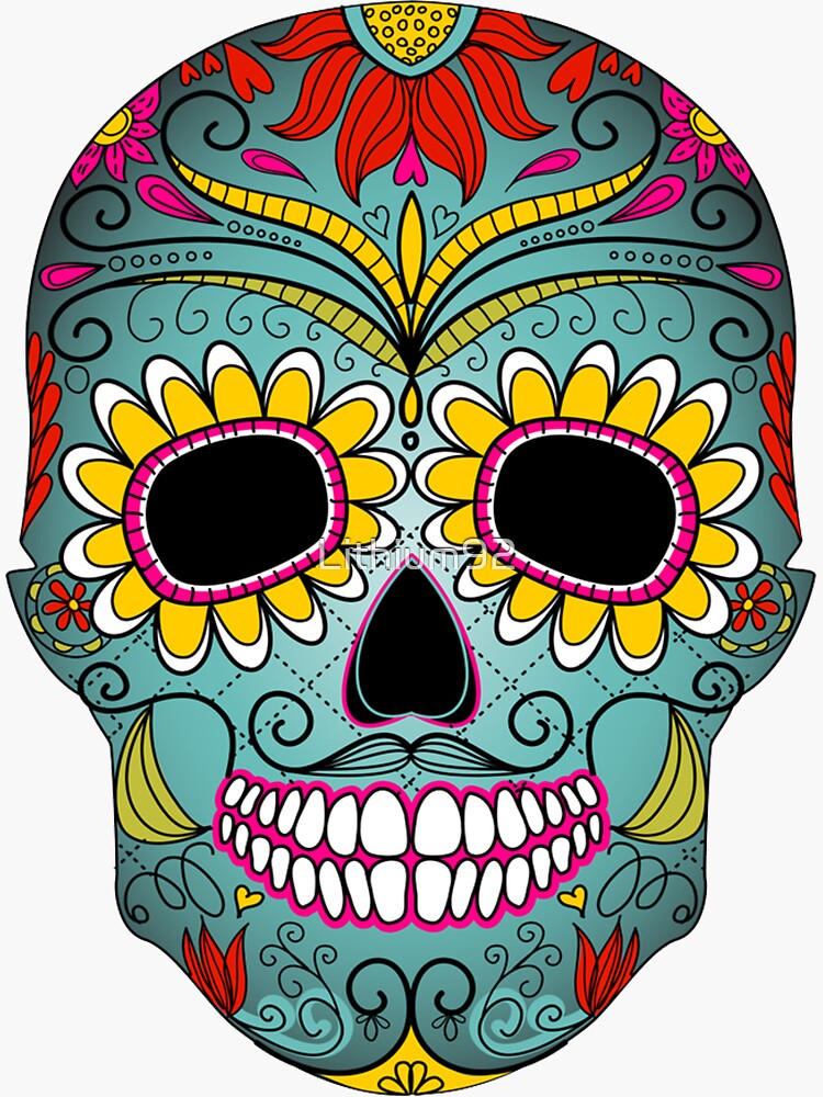 "Calavera" Sticker by Lithium92 | Redbubble