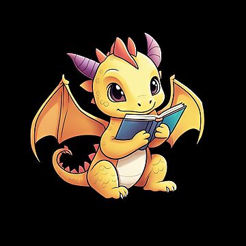 "Bookdragon, cute dragon reading " Sticker for Sale by ChaosEdits ...