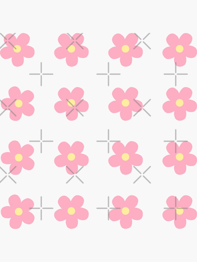 "Cute pink daisies sticker pack" Sticker for Sale by 94infatuations ...