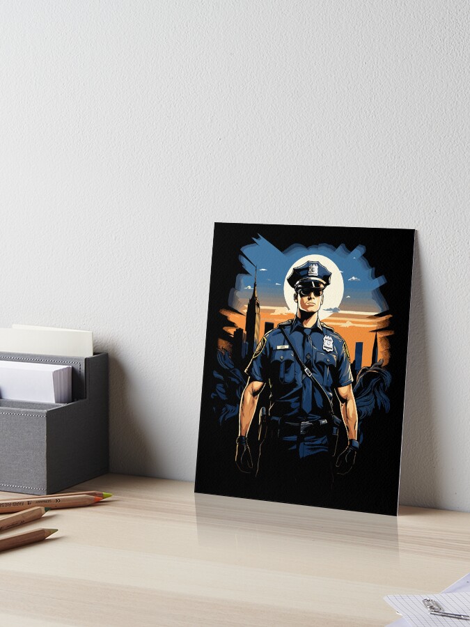 "Police Officer Blue Line Law Enforcement USA Patriotic Police" Art ...