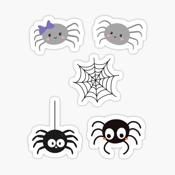 "Cute Spiders Sticker Pack" Sticker for Sale by RaRuDesign | Redbubble