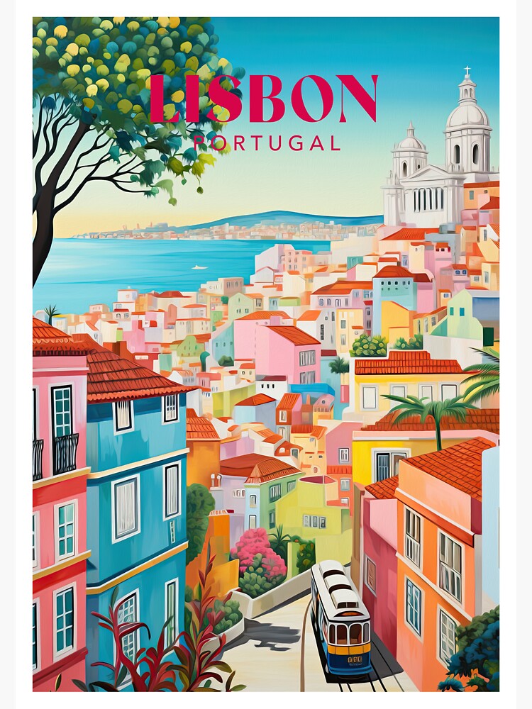 "Lisbon Travel Print" Sticker for Sale by ArtVueStudio | Redbubble