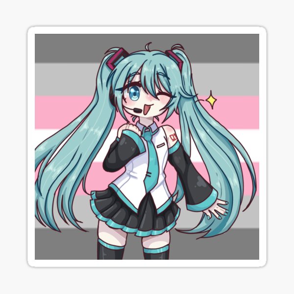 "Demigirl Hatsune Miku" Sticker for Sale by raspberriemchi | Redbubble
