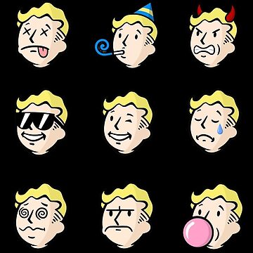 Pegatina for Sale con la obra «Emojis del Vault Boy Fallout» de ...