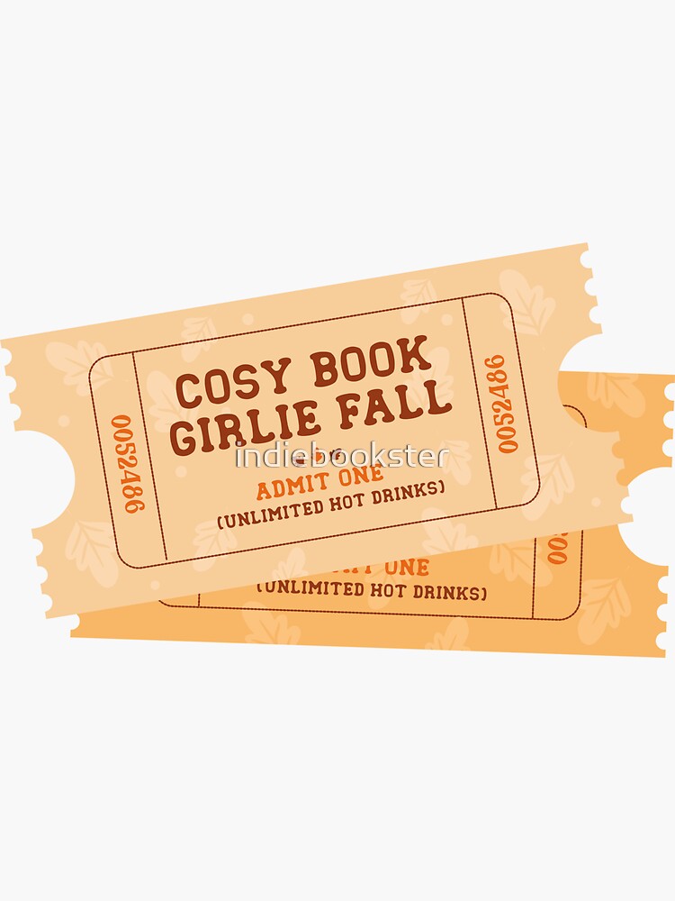 "cosy book girlie fall ticket" Sticker for Sale by indiebookster ...
