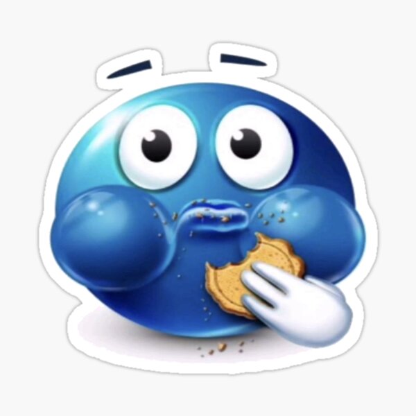 "Emoji Eating Cookie Meme" Sticker for Sale by gsill | Redbubble