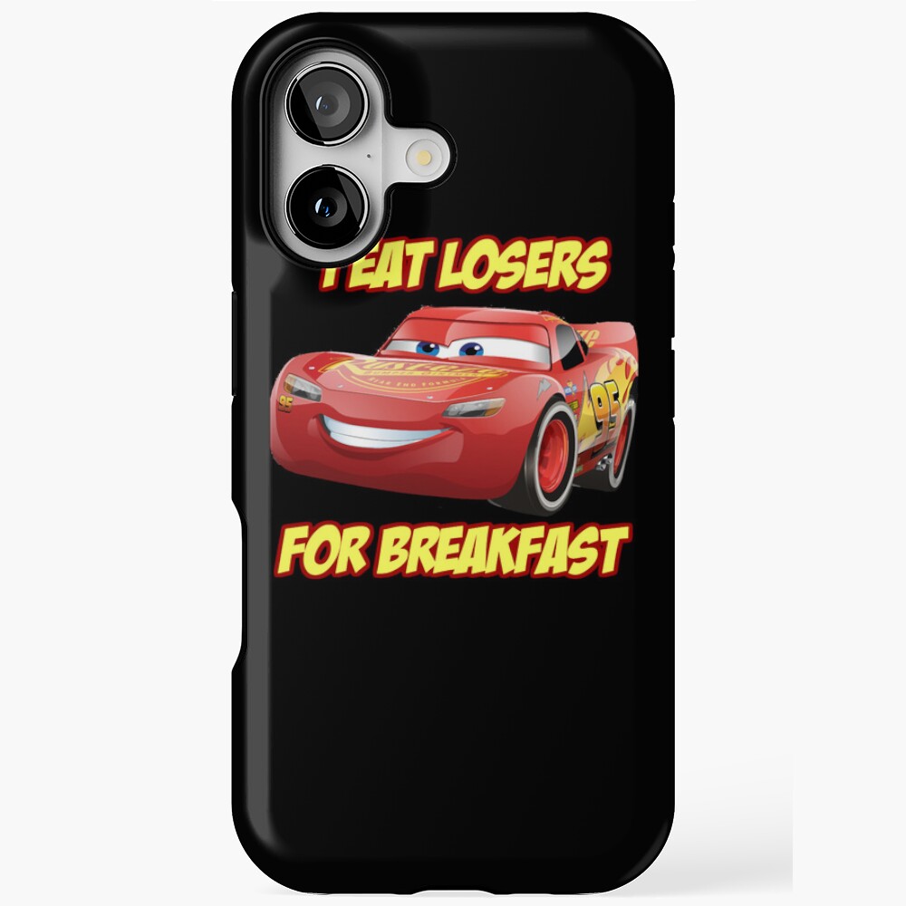 "Lightning Mcqueen from Cars, I Eat Losers For Breakfast" Sticker for ...