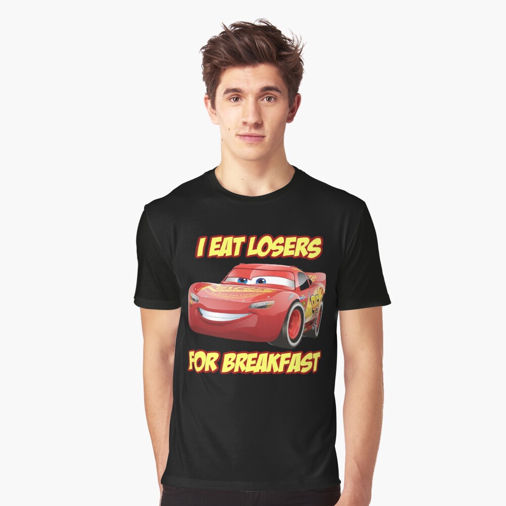 "Lightning Mcqueen from Cars, I Eat Losers For Breakfast" Sticker for ...