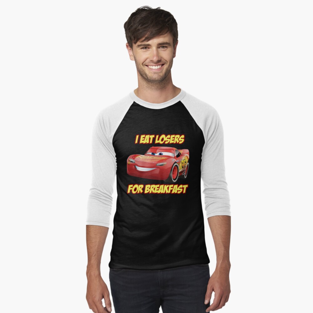 "Lightning Mcqueen from Cars, I Eat Losers For Breakfast" Sticker for ...