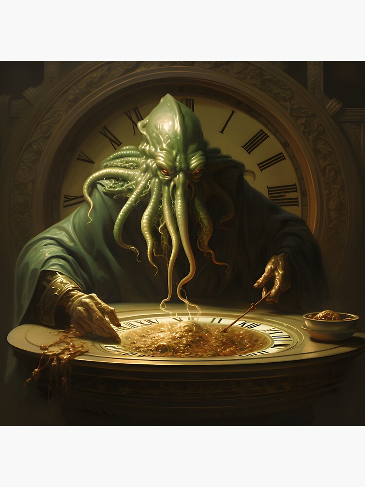 "Sorry I'm late. Cthulhu ate my brain." Sticker for Sale by Rebsothoth ...