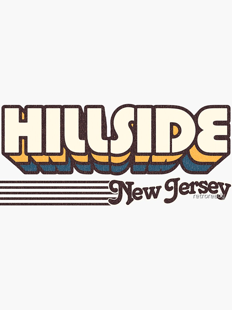 "Hillside, New Jersey | Retro Stripes" Sticker for Sale by retroready ...