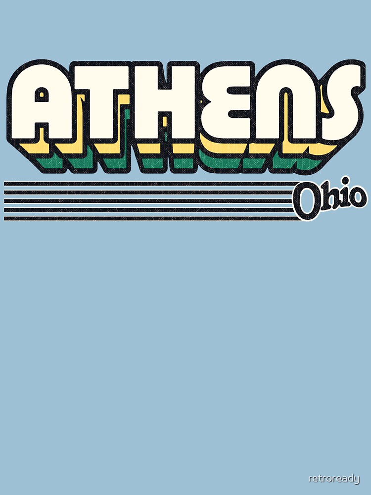 "Athens, Ohio | Retro Stripes" T-shirt for Sale by retroready ...